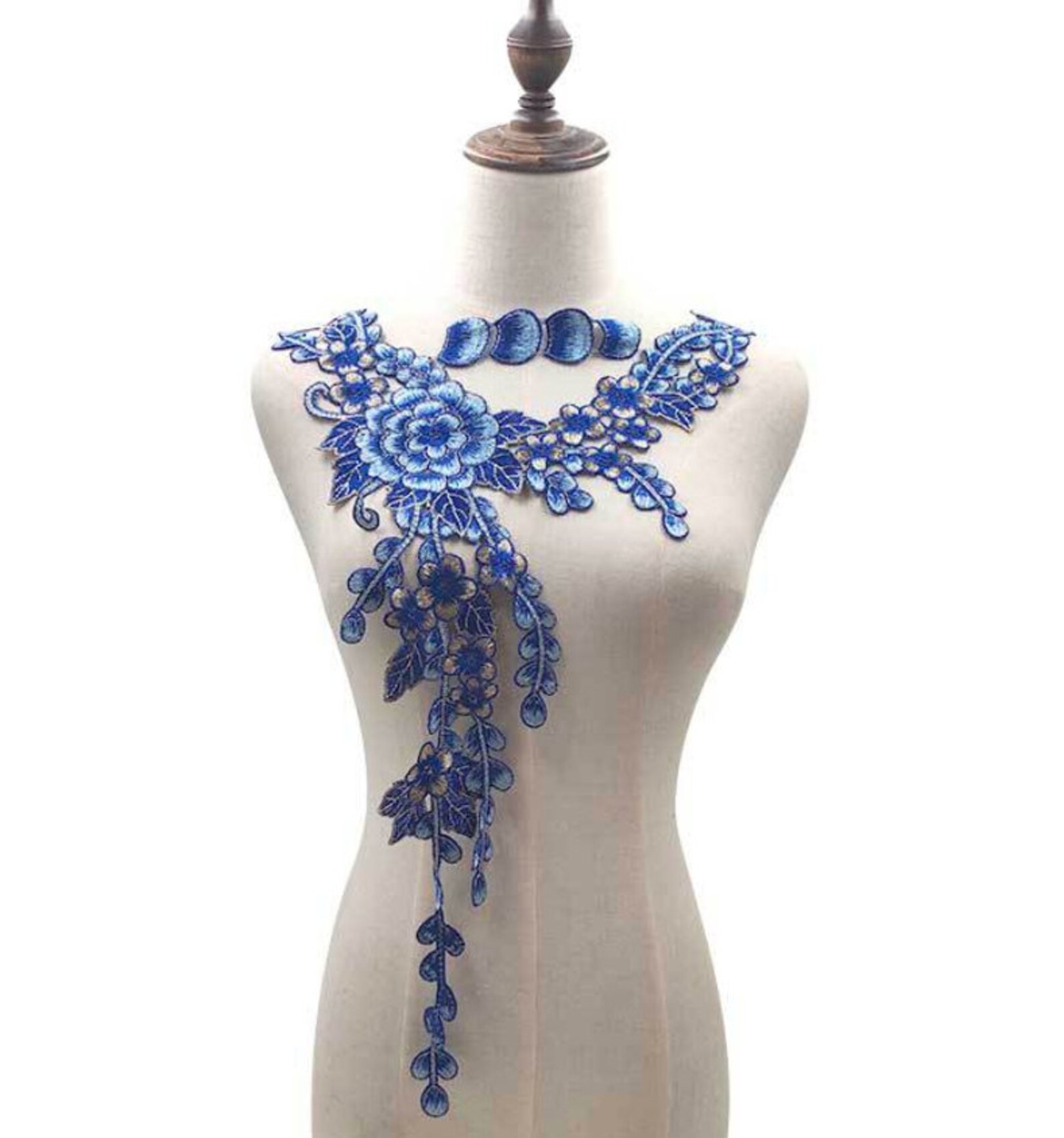 Lace Collar Applique Floralr Patch Embrodiered Aplique - Etsy
