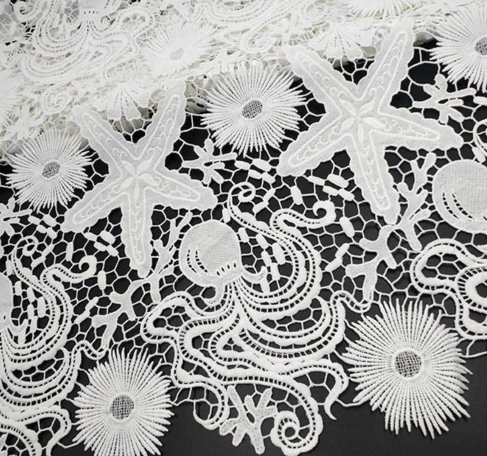 Starfish Octopus 3D Lace Trimsequined Lace Trim Crochet Lace - Etsy