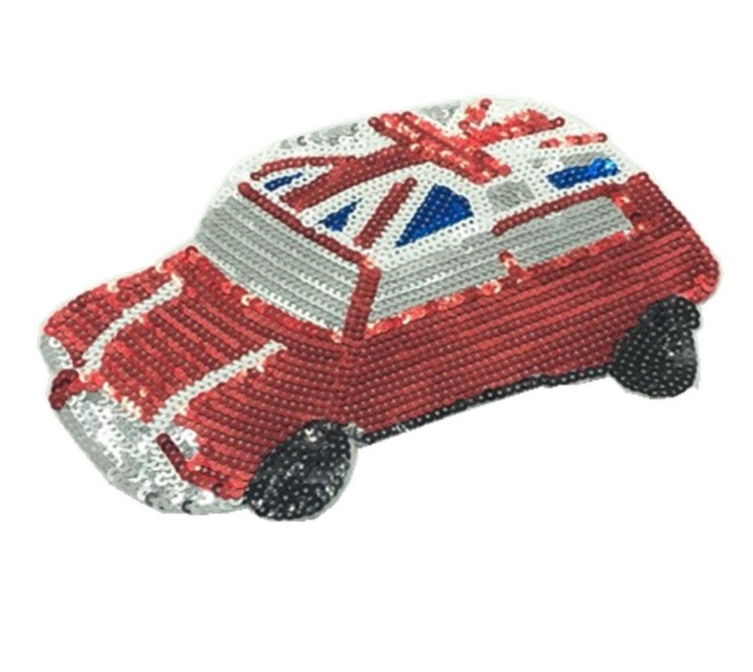 Sequined Red Car Patch, Iron on Patches Sew on Applique Sticker for ...