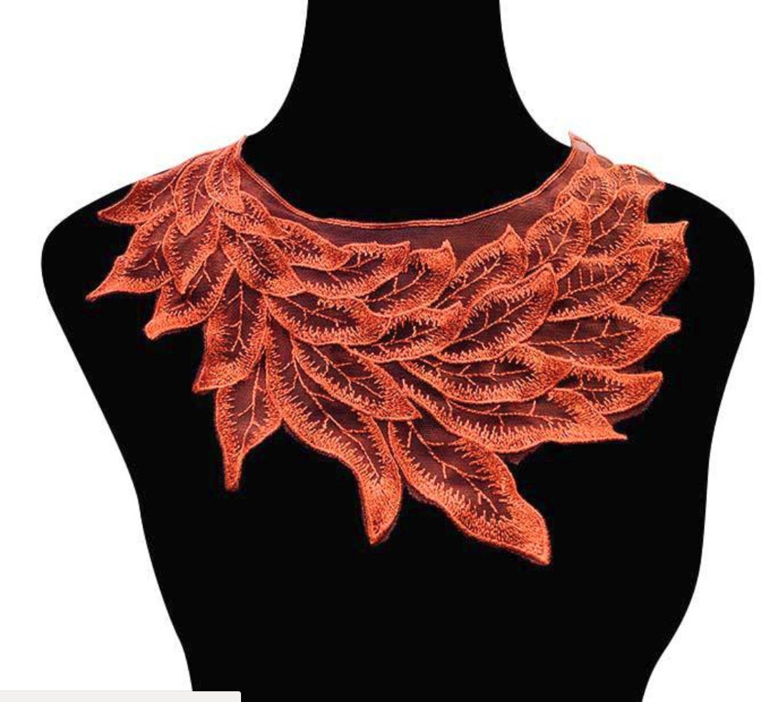 Lace Collar Applique, Floral Applique, Embrodiered Aplique, Bridal ...