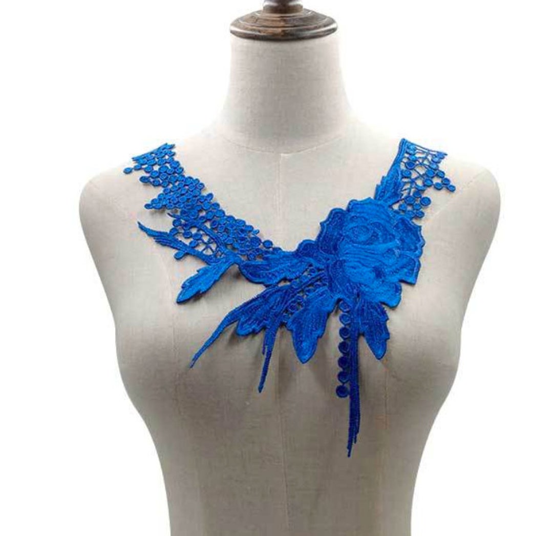 Lace Collar Applique Floral Applique Embrodiered Aplique - Etsy