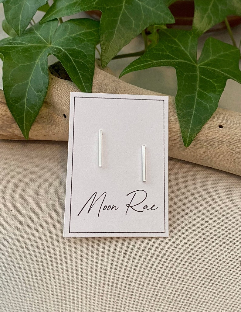 Sterling Silver Bar Stud Earrings - Minimalist Line Jewelry - Etsy