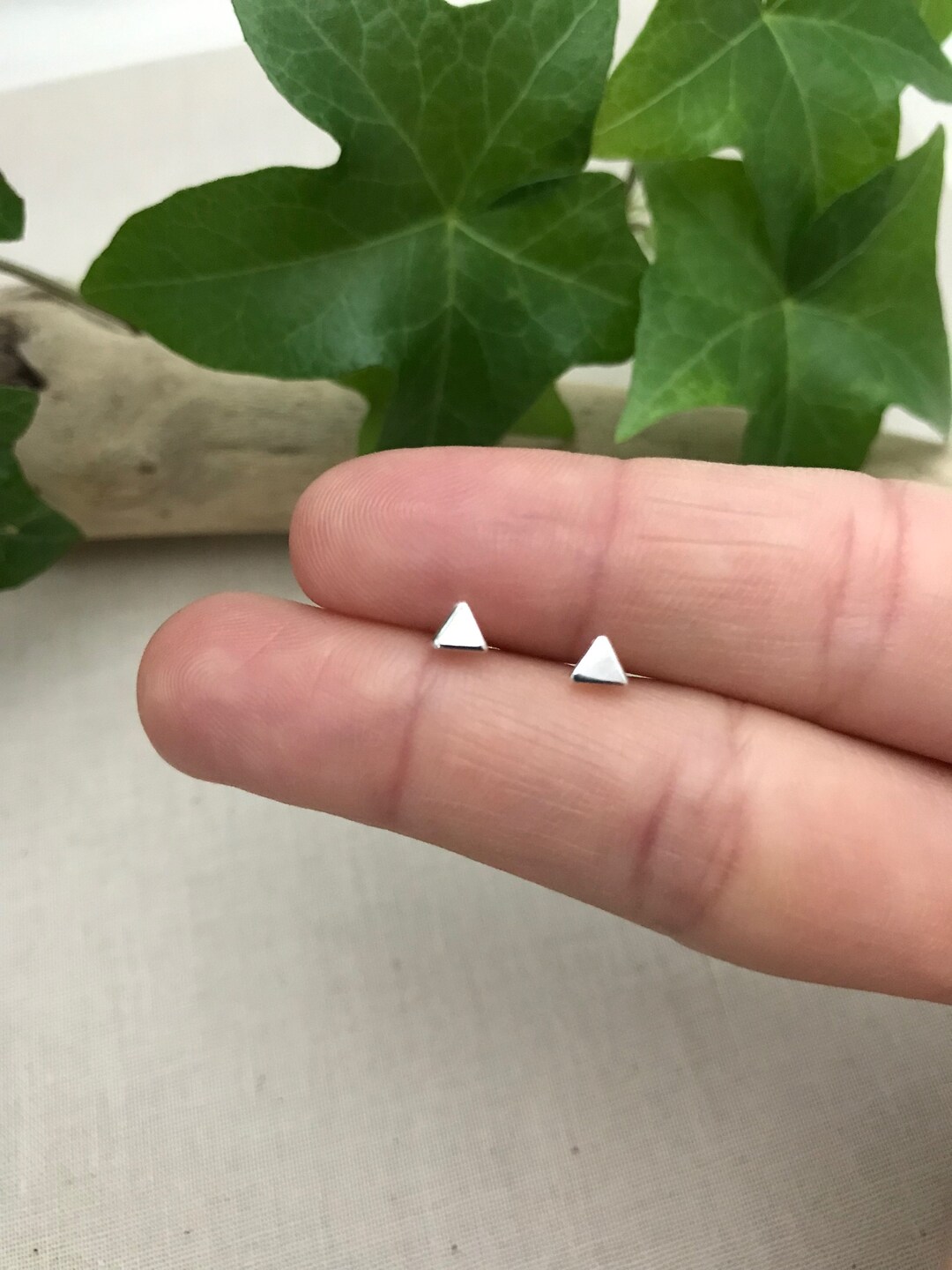 Tiny Triangle Stud Earrings in Sterling Silver. Sterling Silver Posts ...