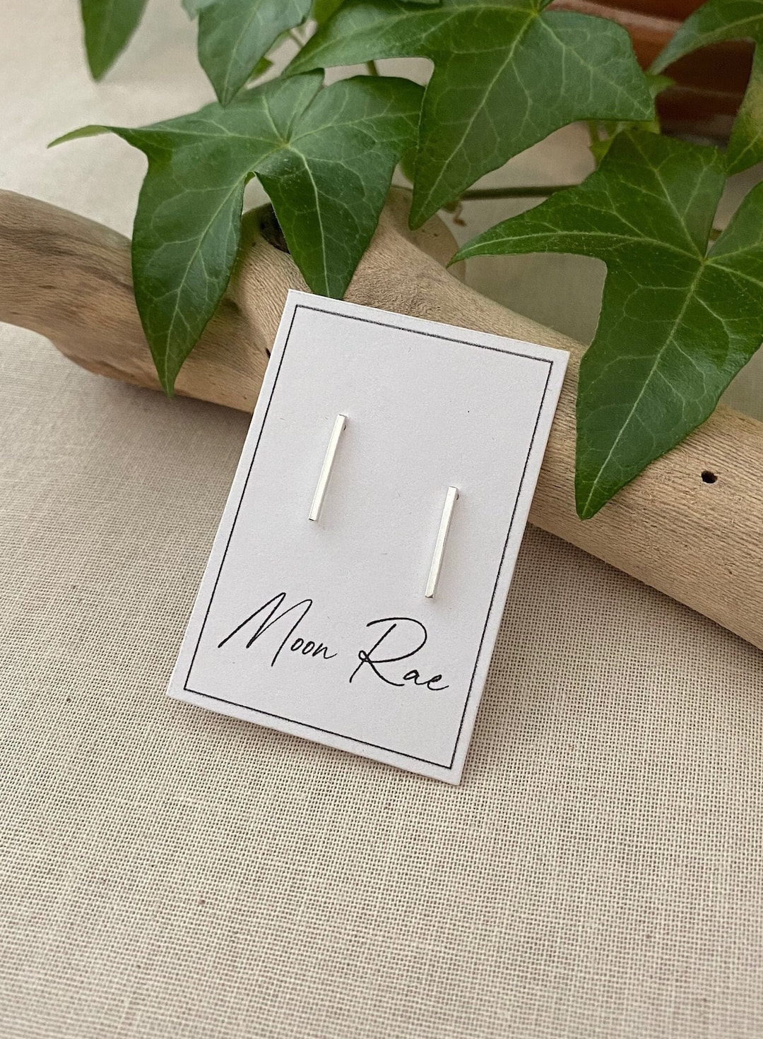 Sterling Silver Bar Stud Earrings - Minimalist Line Jewelry - Etsy