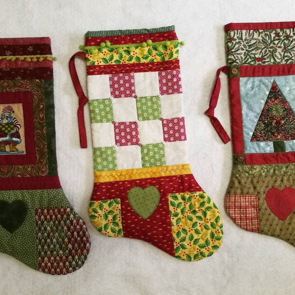 Patchwork Christmas Stockings - Etsy