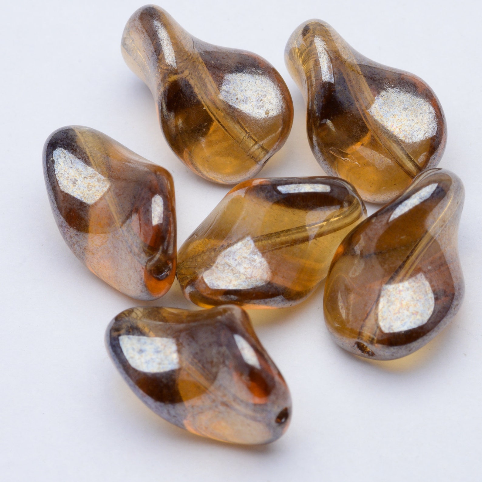 Vintage German Glass Beads Twisted Oval 13x9mm Honey 6pcs 10237002 - Etsy