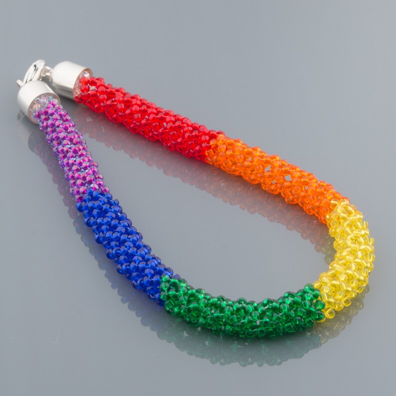 Gay Pride Bracelet Anklet Handmade Seed Beads Bracelet Anklet