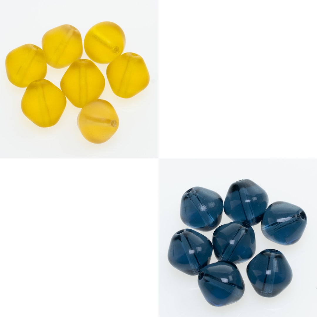Vintage German Glass Beads Double Cone 9mm 11pcs 10244075 - Etsy
