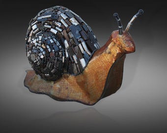 Scrap Metal Art Snail and Baby - Etsy