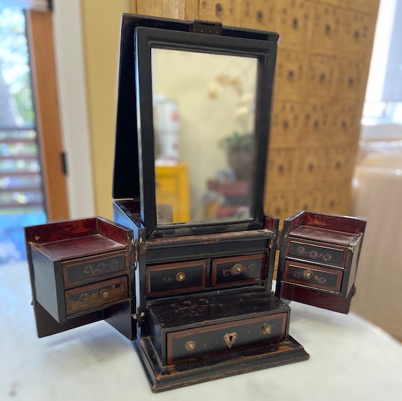 1800's Chinese antique hand painted Jewelry box with … - Gem
