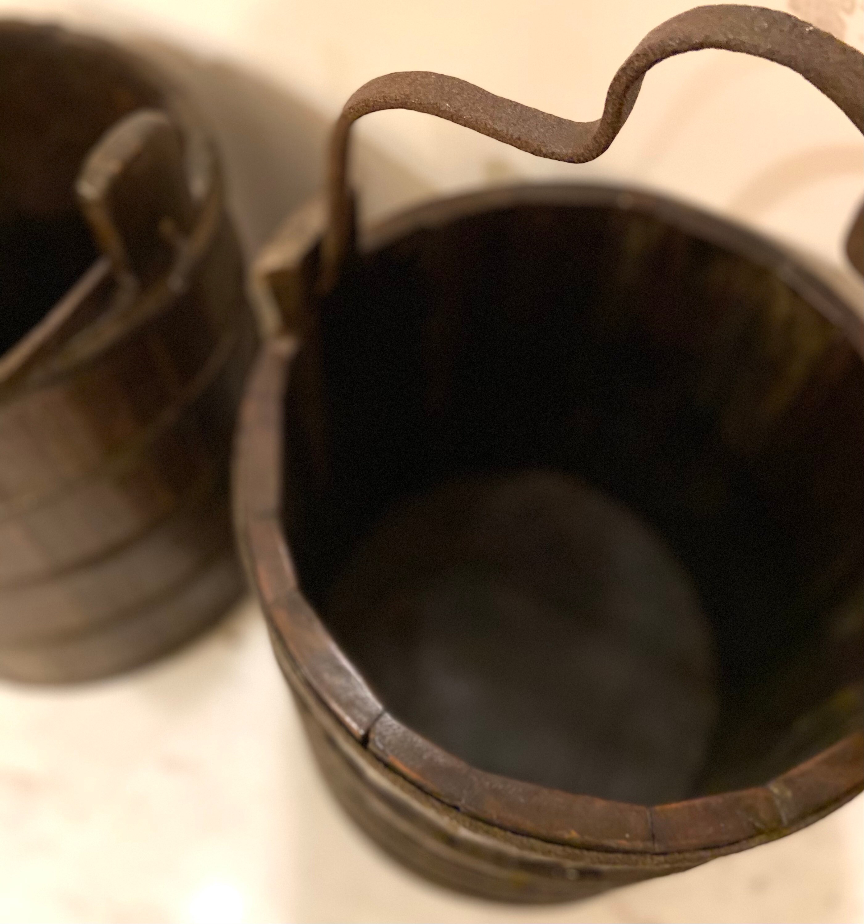 1800's Chinese Antique Pair of Buckets 19th Century Qing Dynasty Asian ...