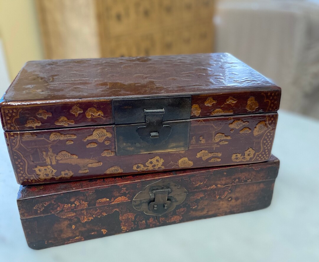 1800's Chinese Antique Hand Painted Boxes ~ 19th Century ~ Qing Dynasty ...