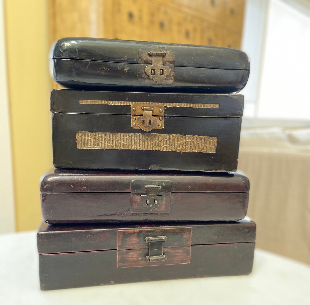 1800's Chinese Antique Hand Painted Boxes ~ 19th Century ~ Qing Dynasty ...