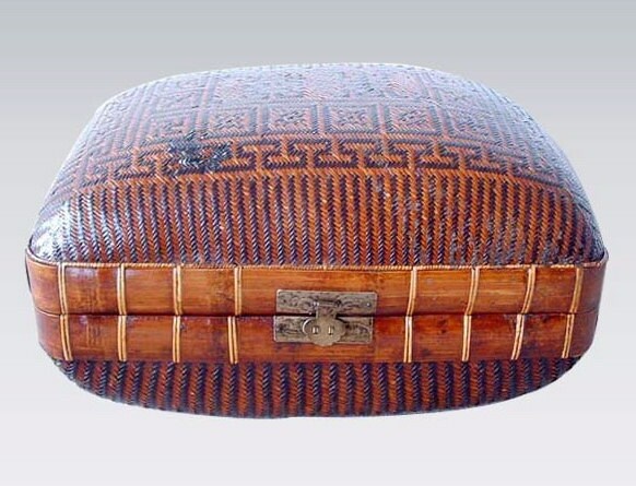 Antique Chinese Asian Bamboo and Rattan Traveling Suitcase Circa 1880's ...