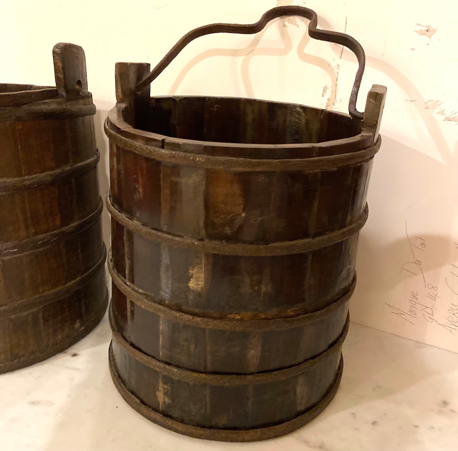 1800's Chinese Antique Pair of Buckets 19th Century Qing Dynasty Asian ...