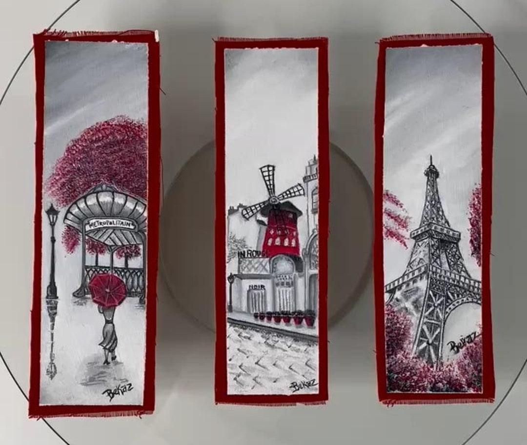 Signets de la ville de Paris faits à la main peinture à l'huile ...