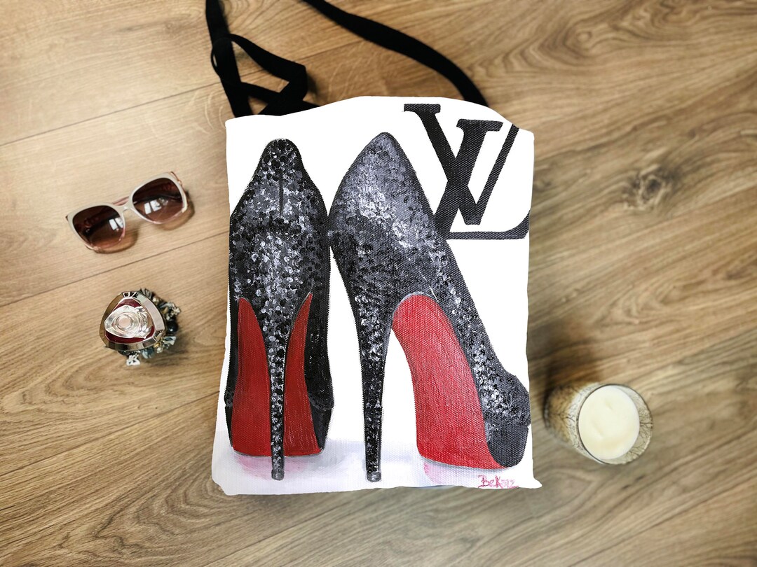 Red Bottoms Custom Tote Bag, Stiletto Travel Tote, Paris Party Bag AOP ...