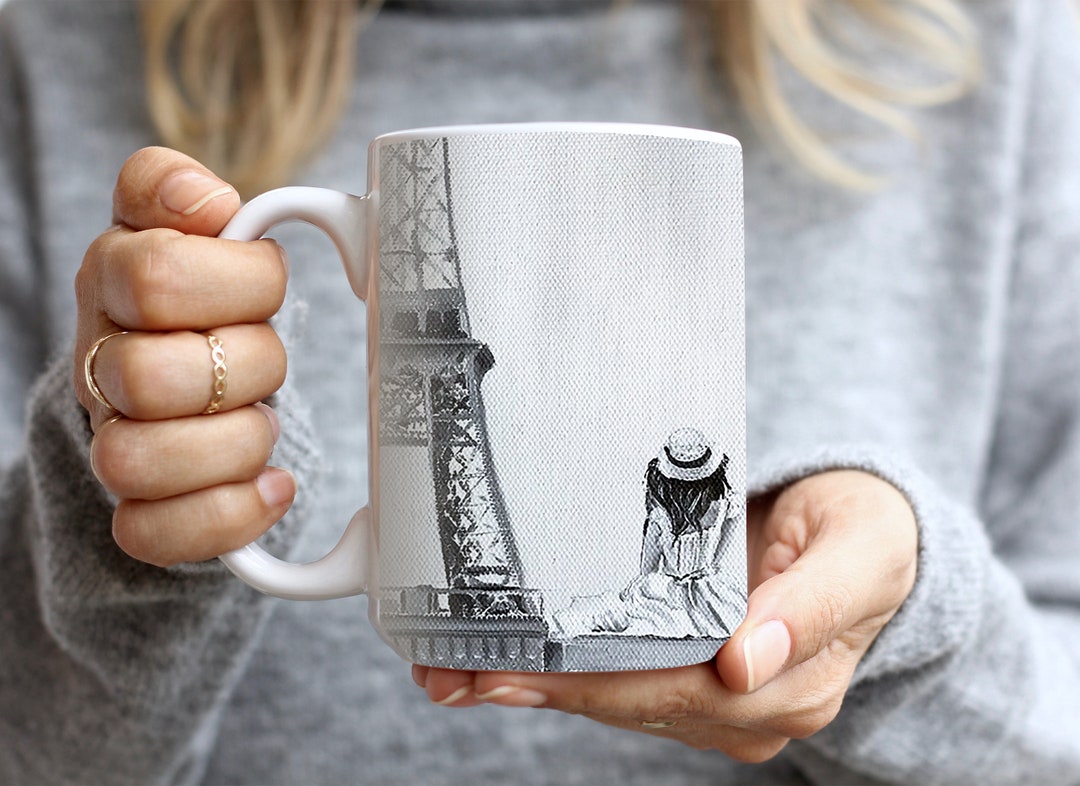Custom Eiffel Coffee Mug From Paris Painting, Handmade Artwork Tea Cup ...