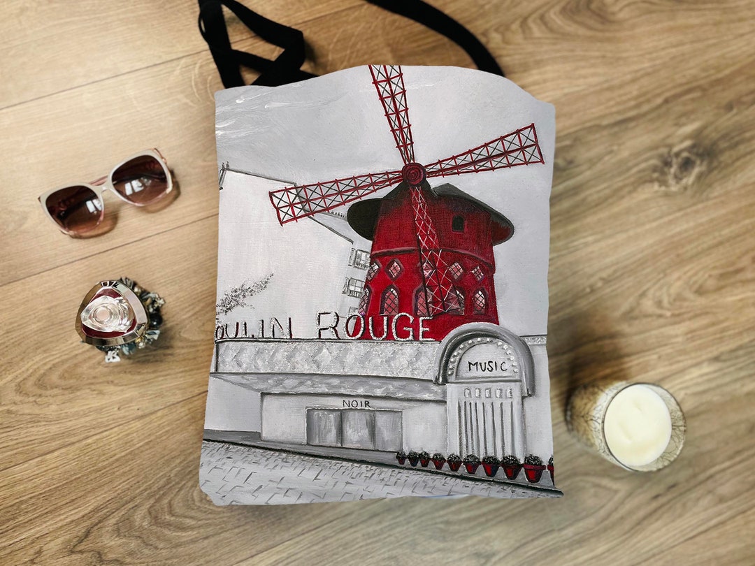 Paris Moulin Rouge Custom Tote Bag, Moulin Travel Tote, Party Bag AOP ...