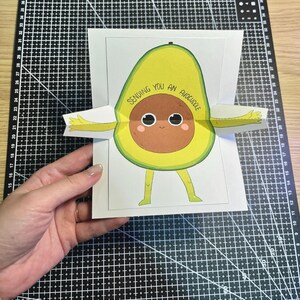 Avocado Hug Pop-up Card: Papercraft Kit (PDF Download) - Etsy