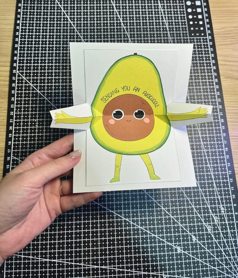 Avocado Hug Pop-up Card Papercraft Kit PDF SVG – Sending You an ...
