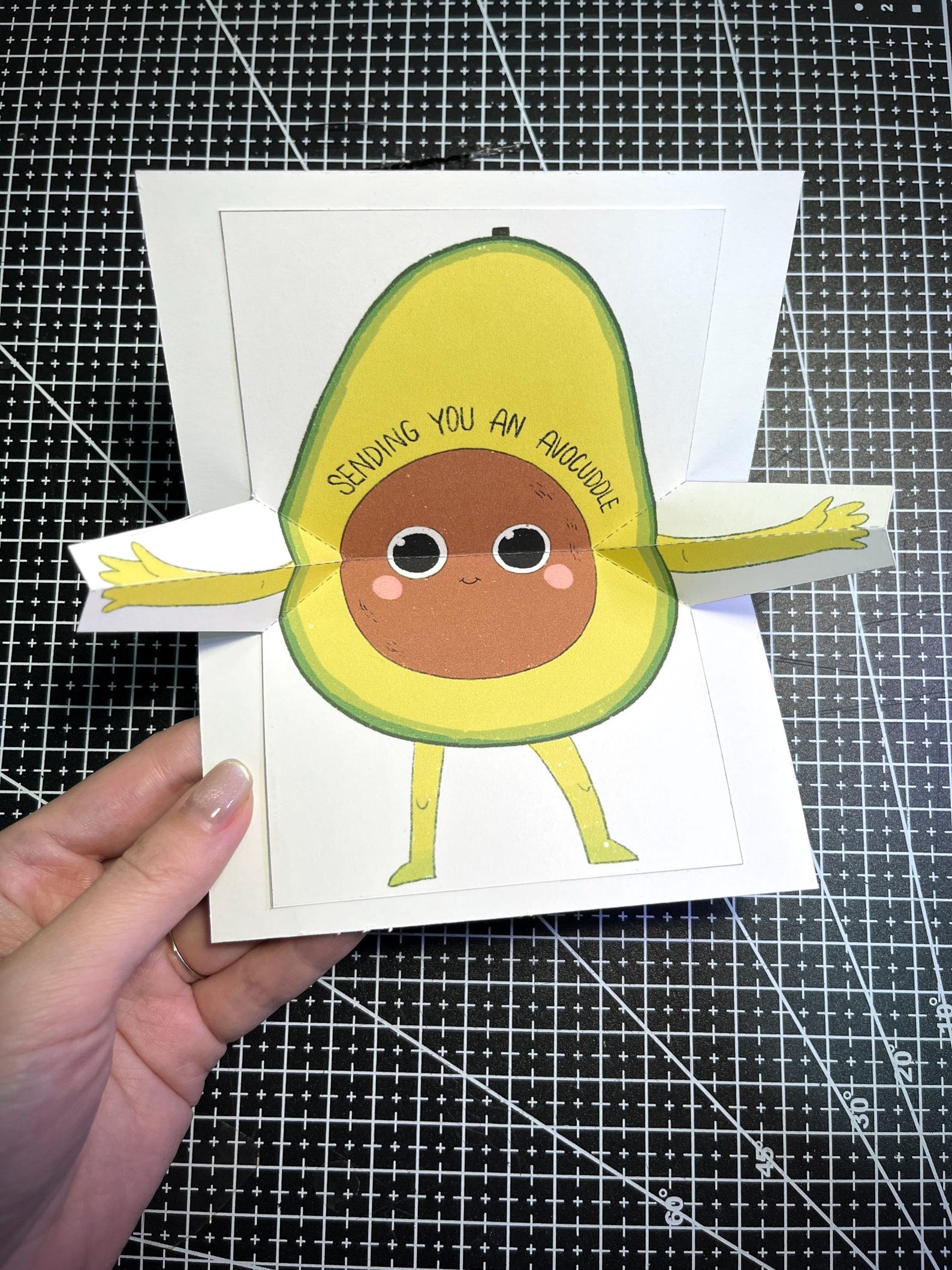 Avocado Hug Pop-up Card: Papercraft Kit (PDF Download) - Etsy