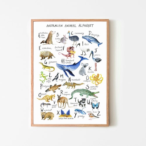 Australian Animal Alphabet - Etsy Australia