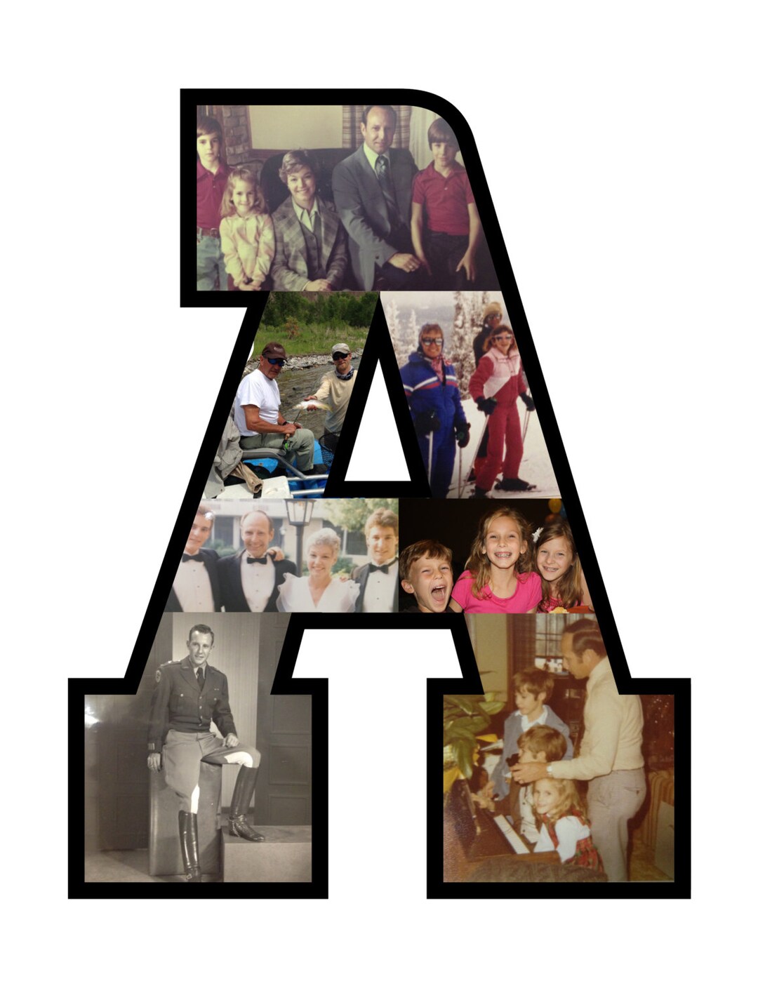8x10 Alphabet Multi Photo Collage Family Name Digital Personalized Gift ...