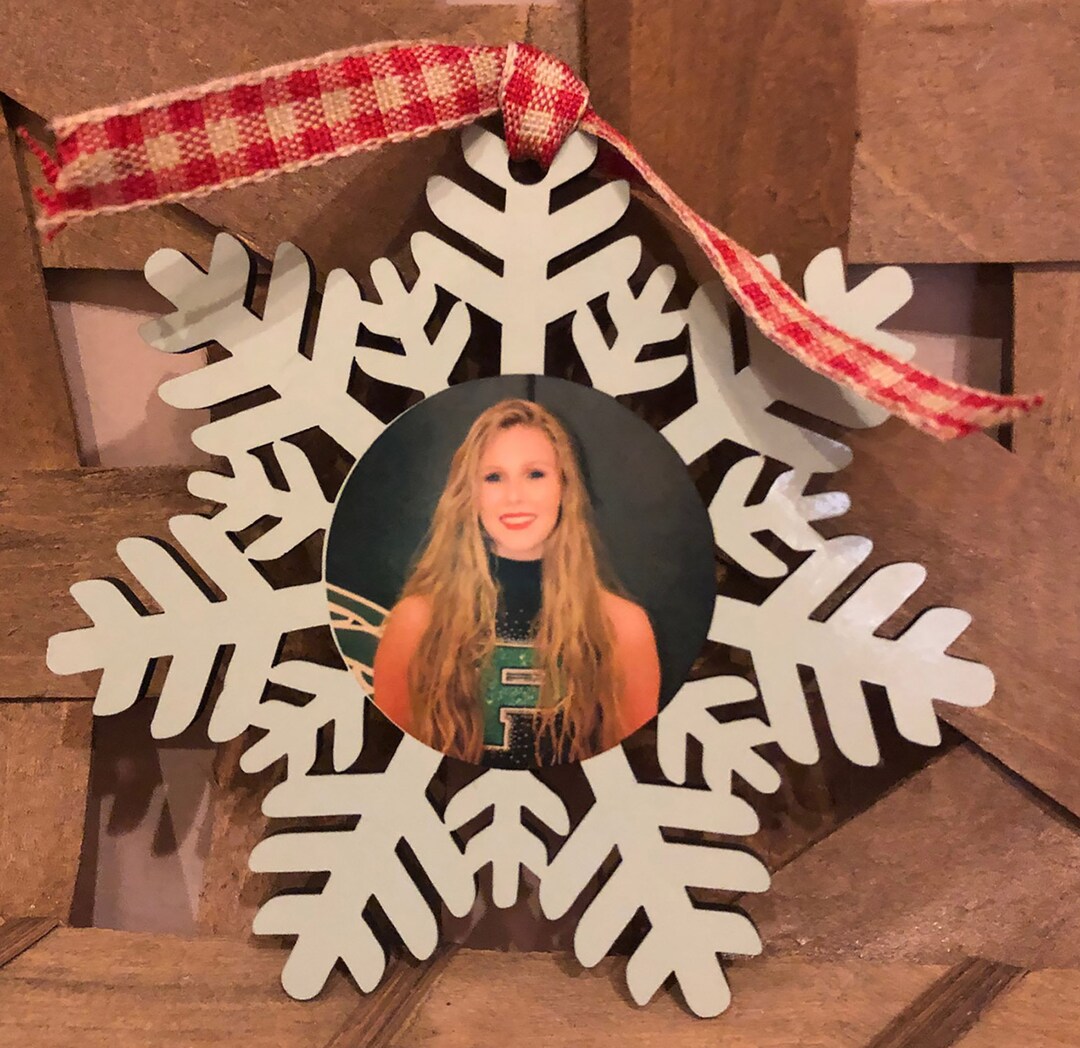 Snowflake Ornament With Custom Photo, Name, Year for Your Christmas ...