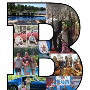 8x10 Alphabet Multi Photo Collage Family Name Digital Personalized Gift ...