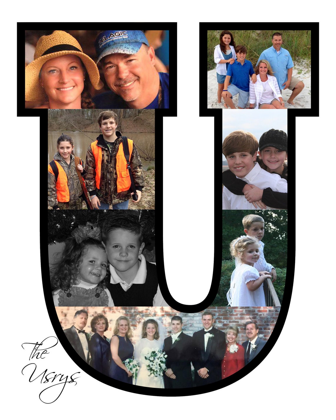 8x10 Alphabet Multi Photo Collage Family Name - Etsy