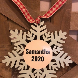 Snowflake Ornament With Custom Photo, Name, Year for Your Christmas ...