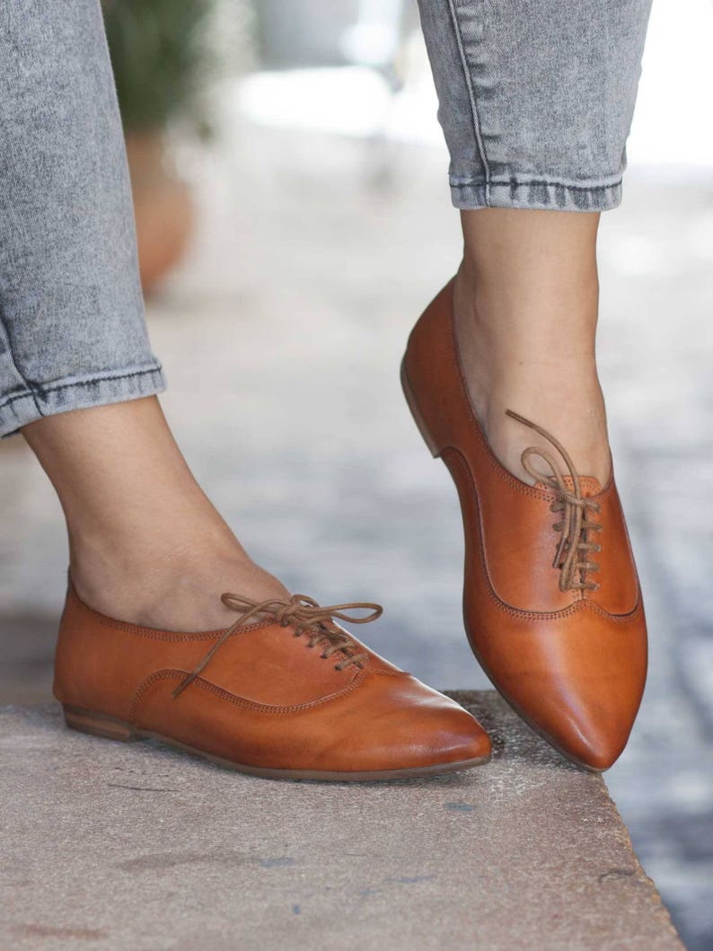 Women Leather Shoes Leather Oxfords Oxford Shoes Painted | Etsy