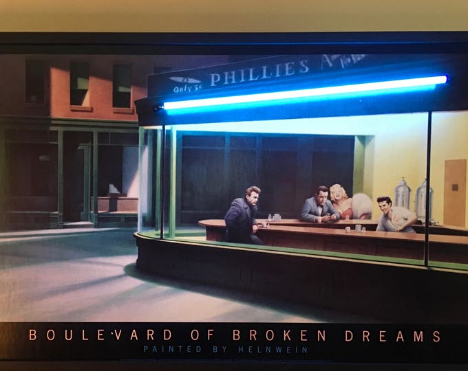 1987 BLUE NEON "boulevard of Broken Dreams" by Helnwein Featuring Elvis ...