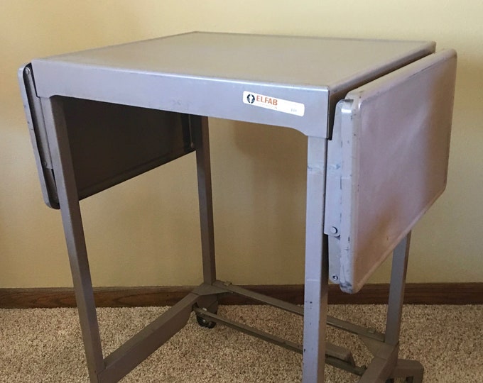 Vintage Tiffany Stand Industrial Steel Metal Typing Typewriter Table ...