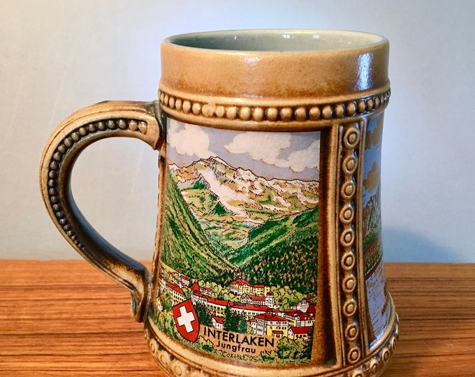 Vintage Gerz W Germany Short Beer Stein Featuring Matterhorn, Luzern ...