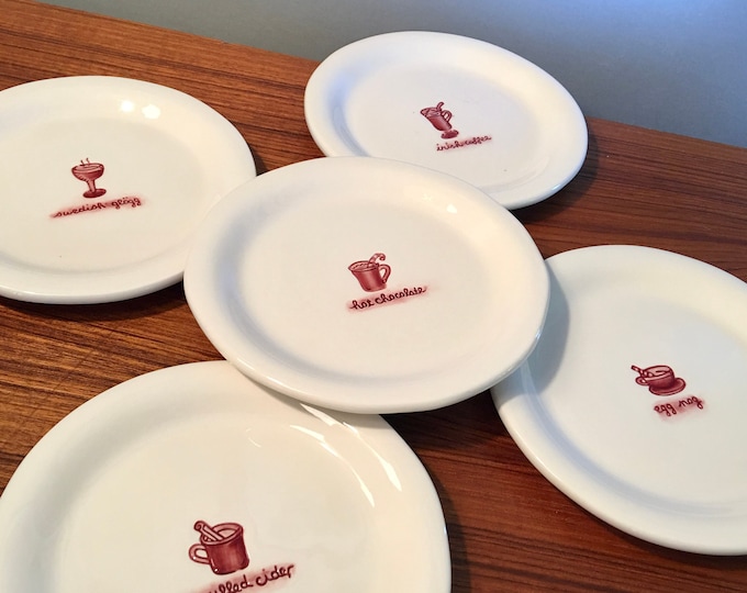 Set of Five Williams-sonoma 6-inch Holiday Drink Plates - Includes ...