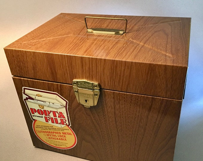 Vintage Ballonoff Porta File Personal Large Metal Box in Brown Faux ...