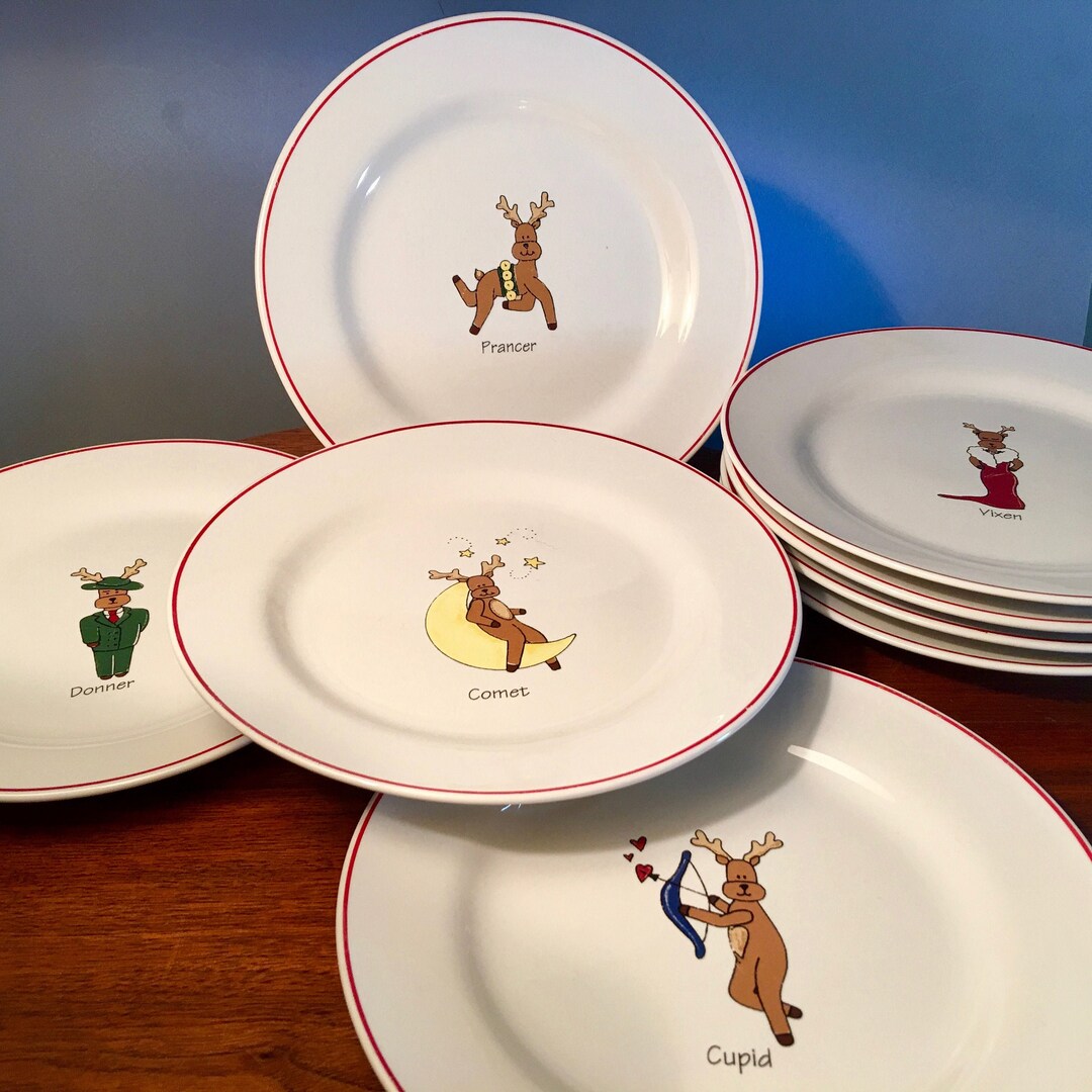 Vintage Santa's Reindeer Plates by LTD Commodities Price is for Each ...