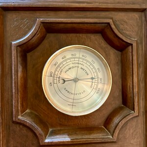 Vintage Weather Station on Faux Wood Resin Frame - Includes Thermometer ...