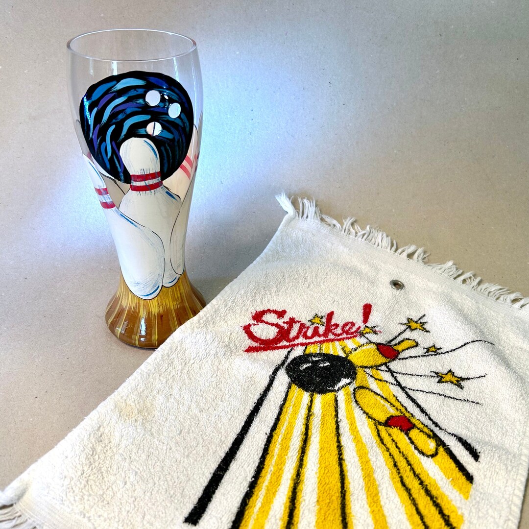 The Perfect Beer Glass for a Bowler and a Vintage "strike" Towel for ...