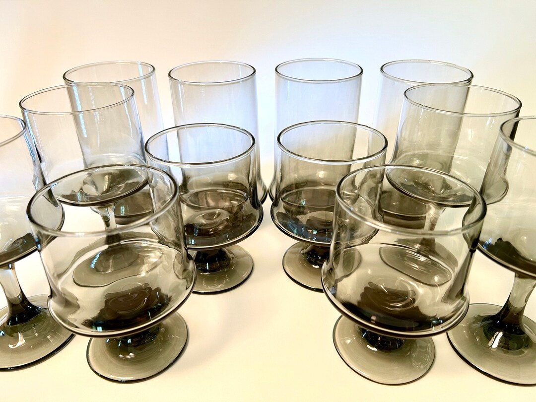 Sets of Vintage Libbey Smokey Glassware Price is for Each Set of Four ...