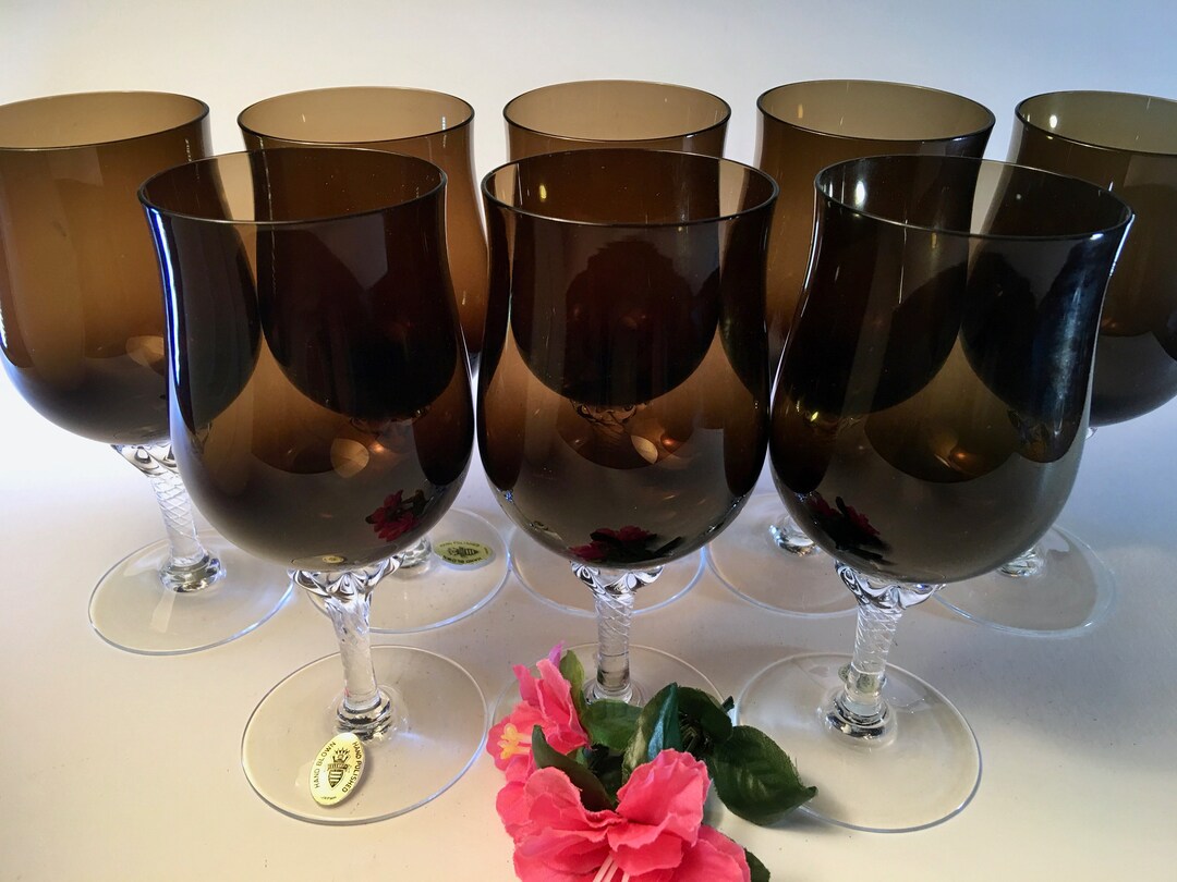 Stunning Set of 8 Vintage Celebrity "coco" Hand Blown 24% Lead Crystal ...