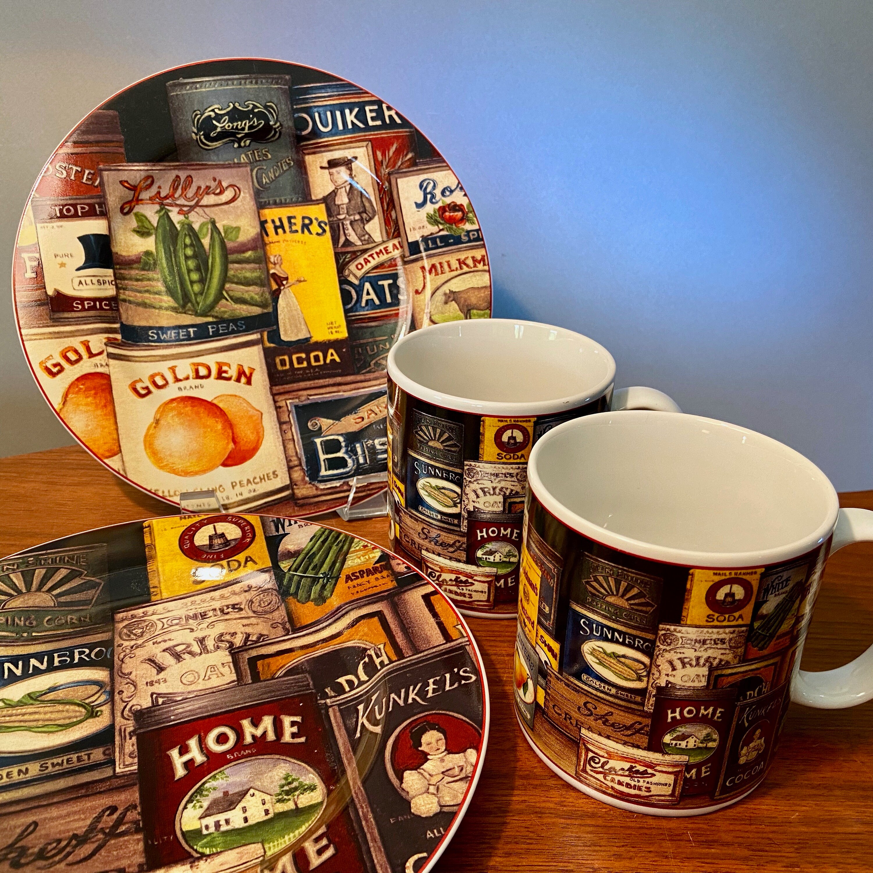 Home & Living includes 2 mugs and 2 plates Lot of 4 Homestead Pantry ...