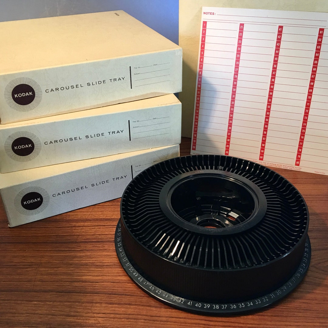 Vintage Eastman Kodak Carousel Slide Trays With Unused Labels in ...
