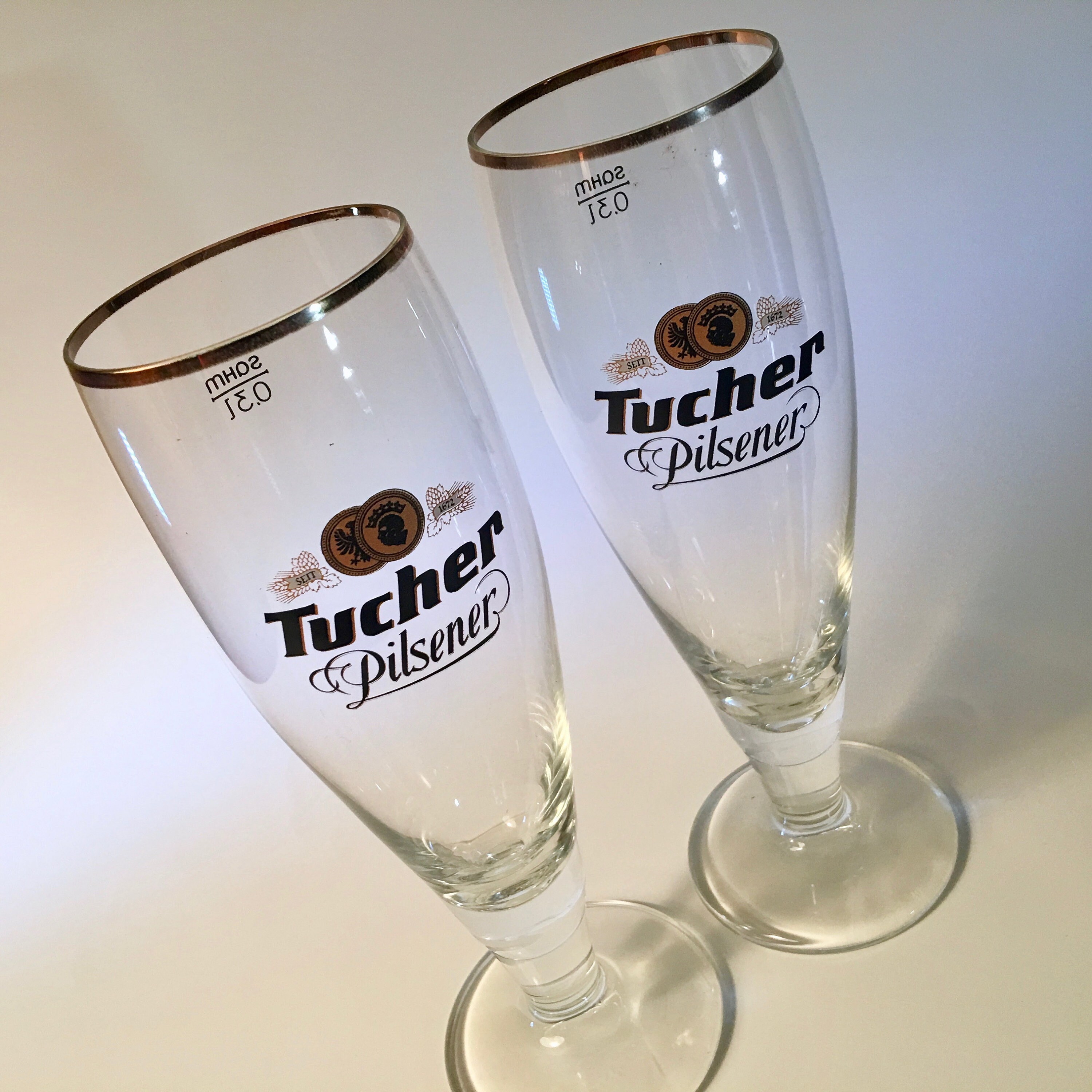 Pair of Vintage Tucher Pilsener Stemmed Beer Glasses 0.3L - Etsy UK