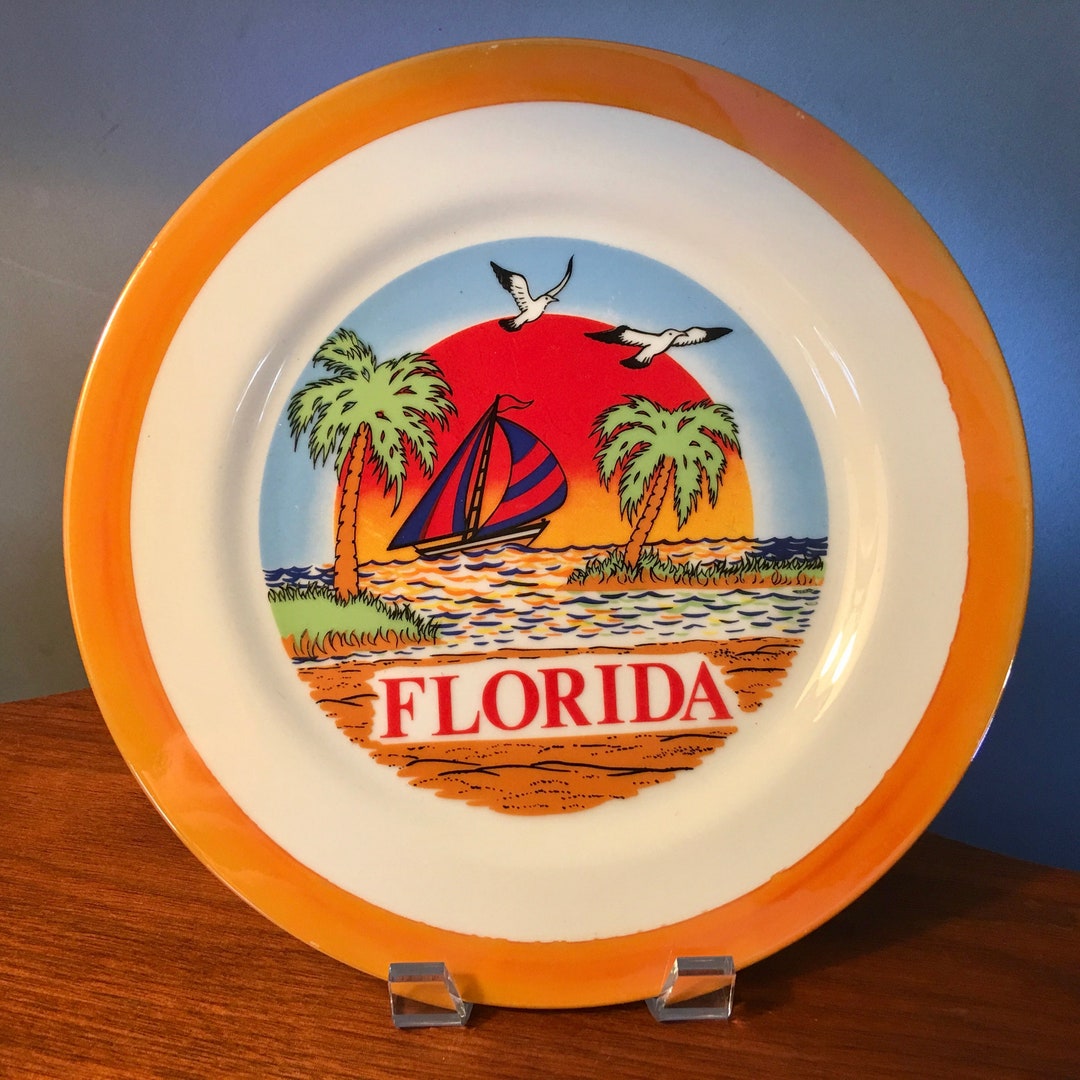 Vintage Colorful Florida Display Plate Made in Japan by GF - Etsy