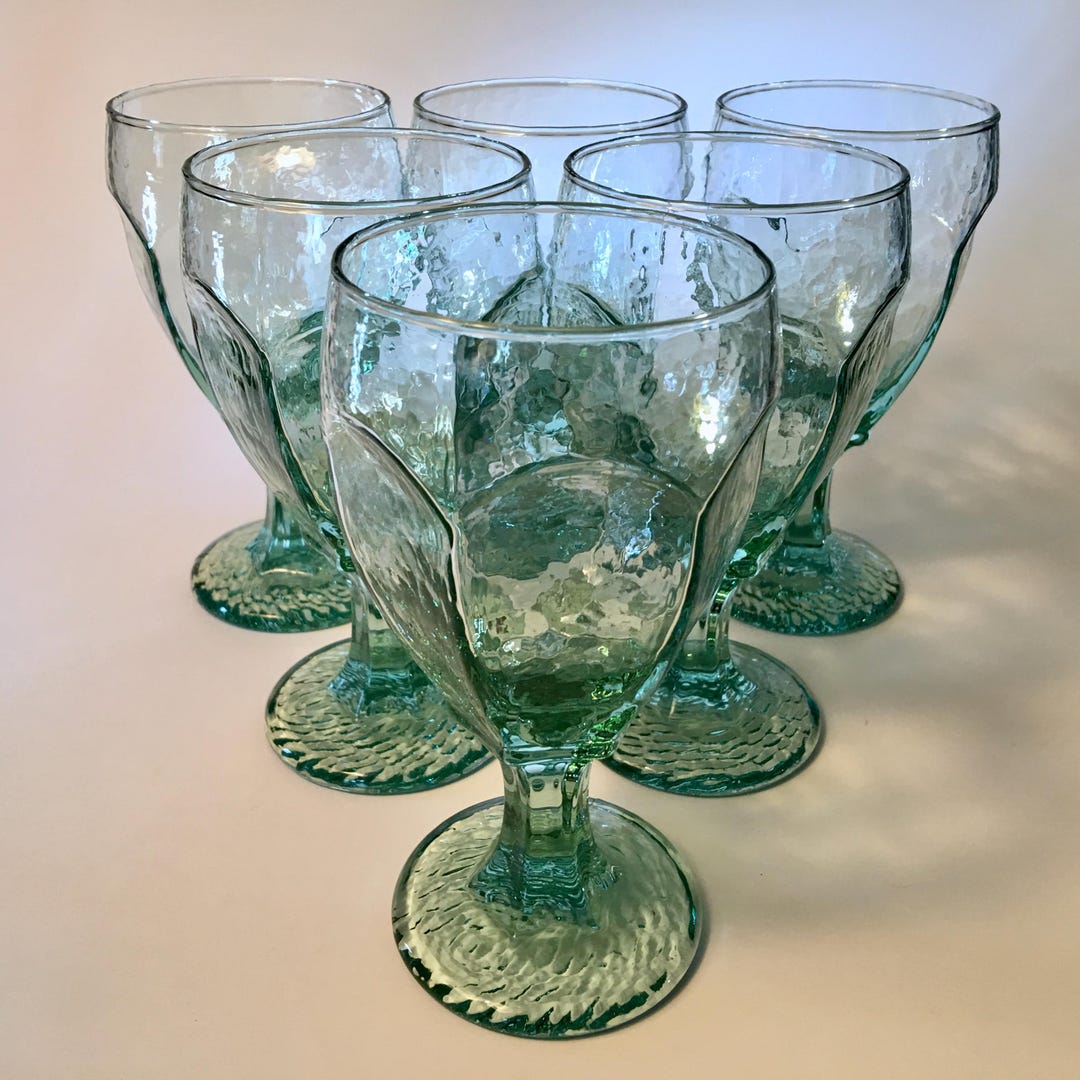 Set of Six Vintage Libbey Chivalry Green Water Goblets - Price is for ...