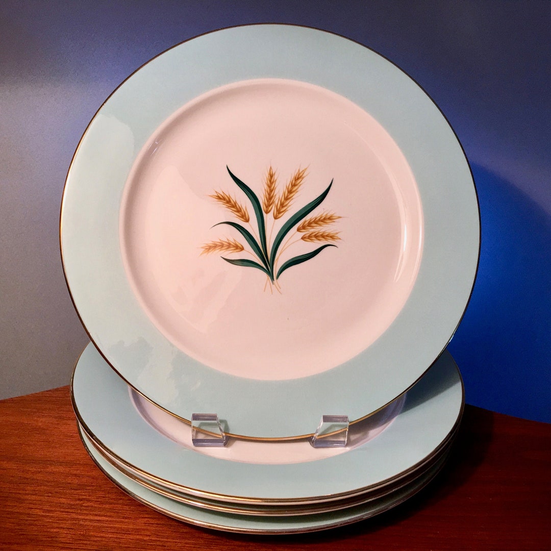 Set of Four Viking Wheat Pattern Dinner Plates by International - Etsy