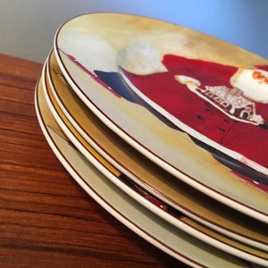 Set of Four "super Size Santa" Salad or Dessert Plates by Jennifer ...